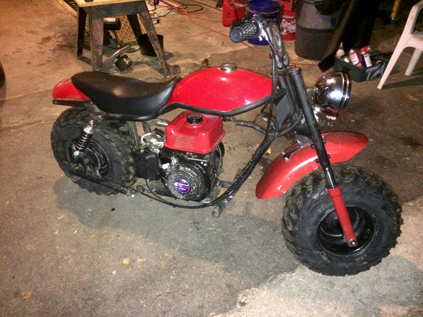 Fuel Tank relocation, paint, and other stuff done to my minibike | OldMiniBikes.com